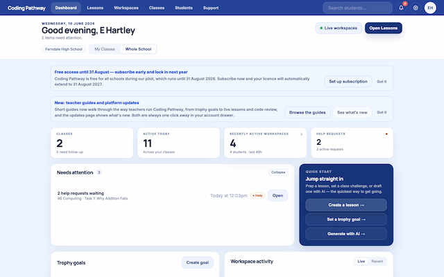 Coding Pathway — Structured Python learning for schools